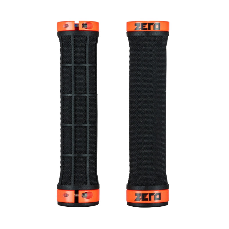 Zero Atlas 2LOCK Grips - Black / Neon Orange - My Ride NZ